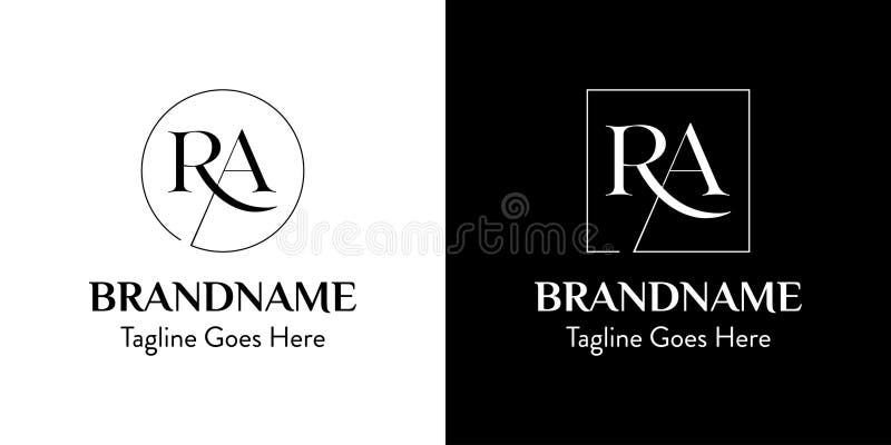 Letters AR in Circle and Square Logo Set, for Business with AR or RA ...