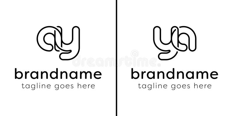 Letters AY and YA Monogram Line Logo, Suitable for Any Business with YA ...