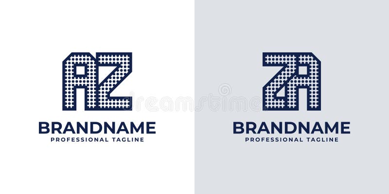 Letters AZ and ZA Dot Monogram Logo, Suitable for Business with AZ or ...