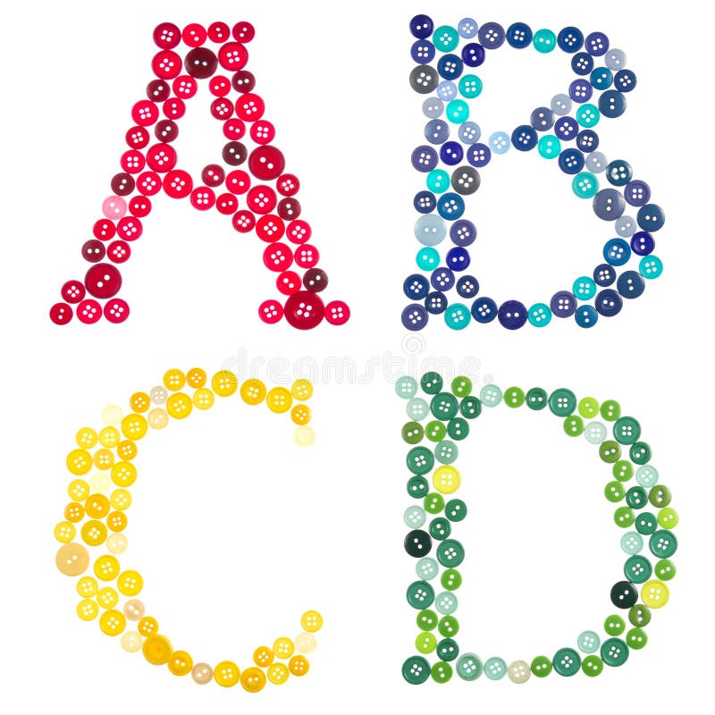 Buttons Alphabet: Letters a-B-C-D Stock Illustration - Illustration of ...