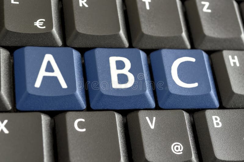 Letters a, B and C Emphasized on Computer Keyboard Stock Image - Image ...