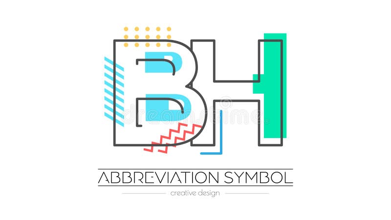 Letters B and H. Merging of Two Letters. Initials Logo or Abbreviation ...