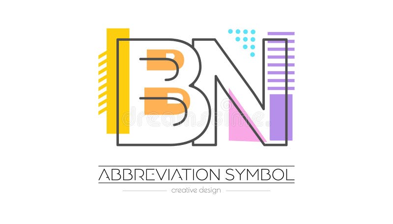 Letters B and N. Merging of Two Letters. Initials Logo or Abbreviation ...