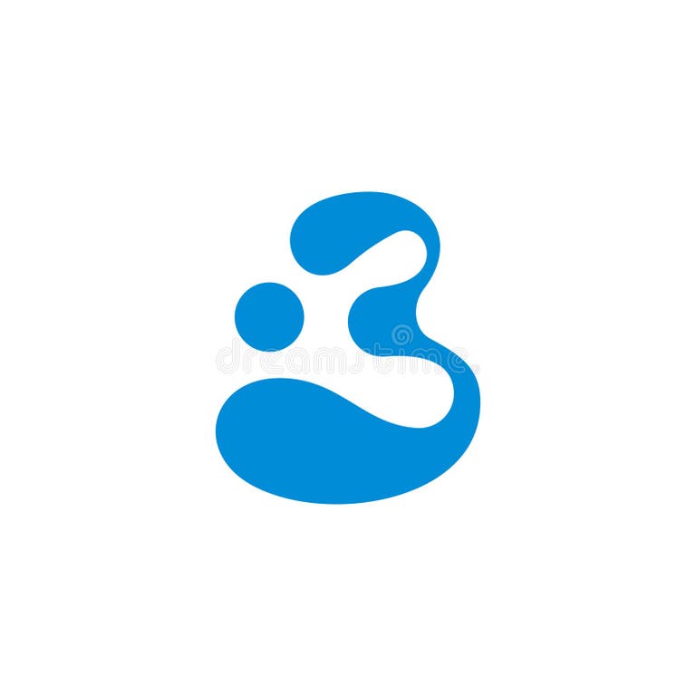 Letters B Water Dot Curves Simple Geometric Logo Vector Stock Vector ...