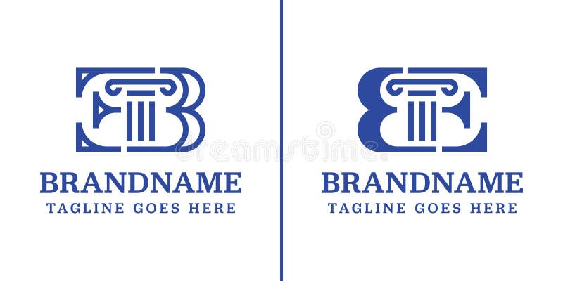 Letters BE or EB Pillar Law Logo, Symbolizing Strength, Stability, and ...