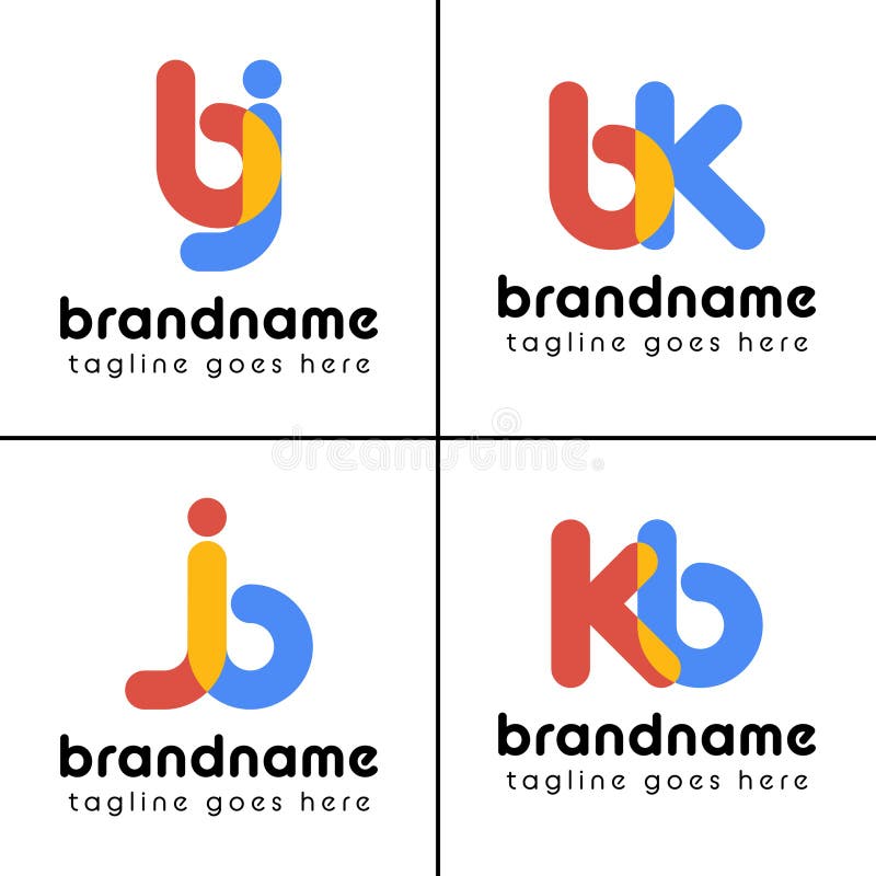 Letters Bj Jb Bk Kb Playful Logo, Represent a Fun, Energetic, and Joy ...