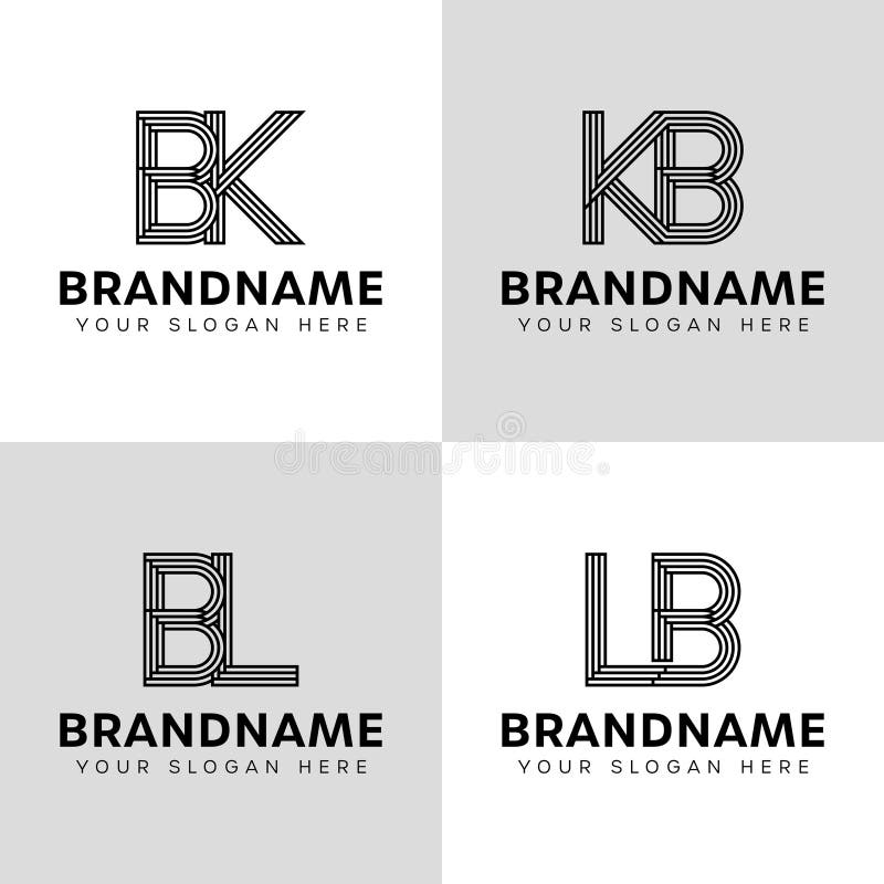 Letters BK KB BL LB Monogram Logo, for Business with BK KB BL LB ...