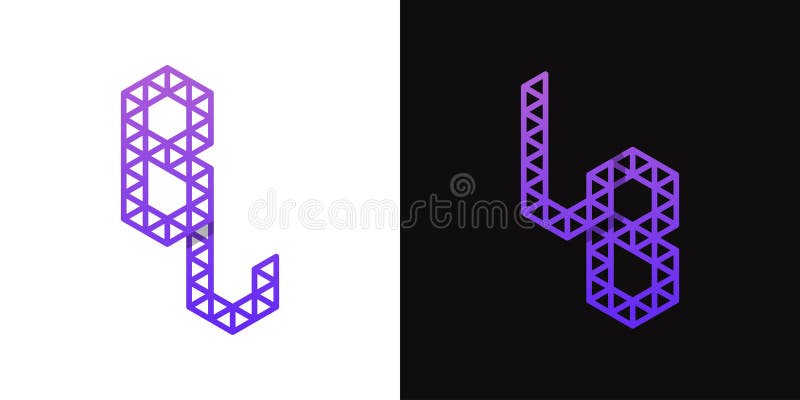 Letters BL and LB Polygon Logo Set, Suitable for Business Related To ...