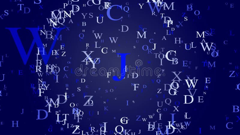 Letters in Blue and White on Blue Stock Footage - Video of flying ...
