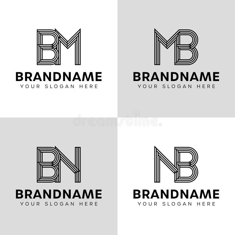 Letters BM MB BN NB Monogram Logo, for Business with BM MB BN NB ...