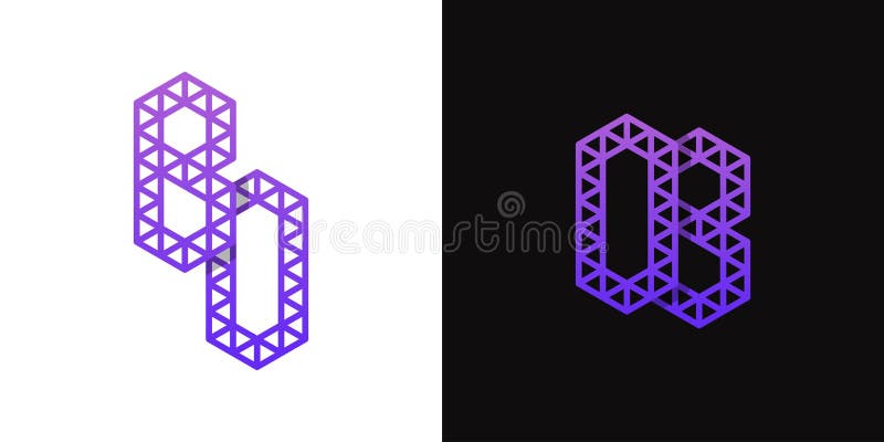 Letters BO and OB Polygon Logo Set, Suitable for Business Related To ...