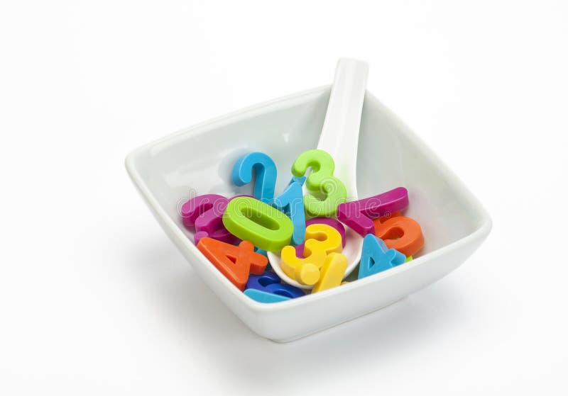 Letters in bowl stock image. Image of intelligent, number - 36459319