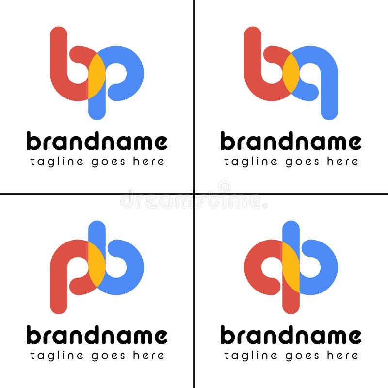Letters Bp Pb Bq Qb Playful Logo, Represent a Fun, Energetic, and Joy ...