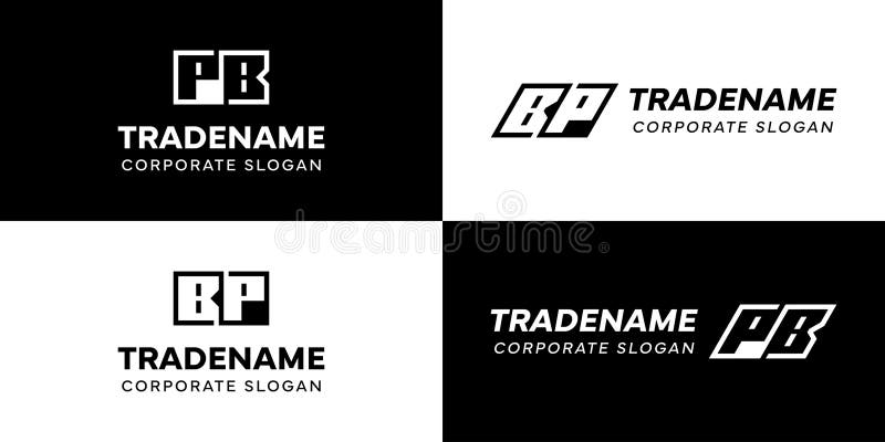 Letters BP and PB Square and Dynamic Logo Set, for Business with ...