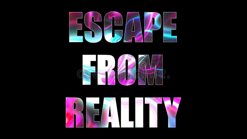 Letters of Bright Shiny Escape from Reality Text, 3d Render Background ...