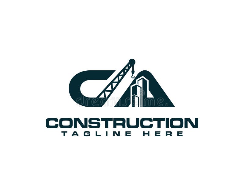 Letters CA Real Estate Construction Logo. Letter with Crane and ...