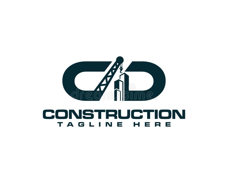 Letters CD Real Estate Construction Logo. Letter with Crane and ...
