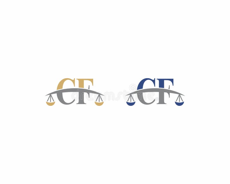 Letters CF Logo with Scale of Justice Logo Icon Stock Vector ...