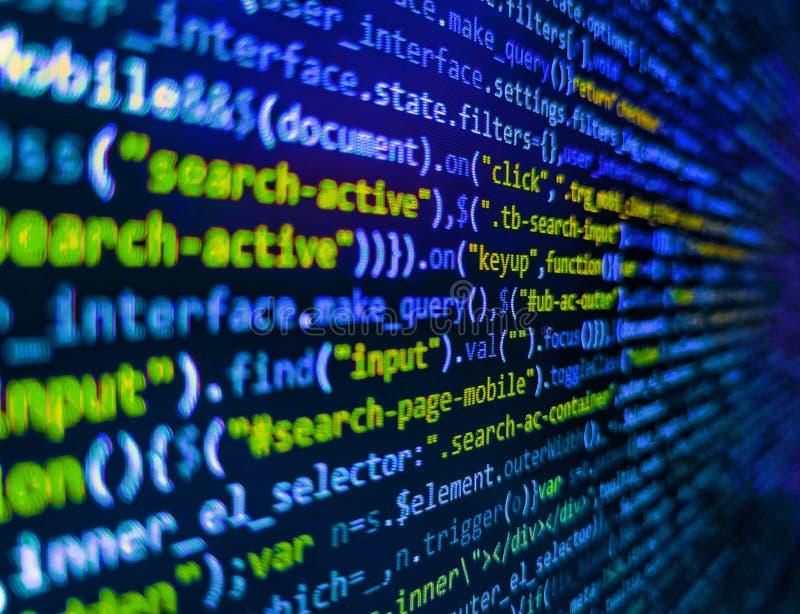 Monitor Closeup of Function Source Code. Computer Language Script Code Screen Stock Photo ...