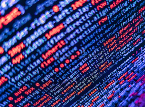 Letters, Chars, and Digits. Programmer Working on Computer Screen ...