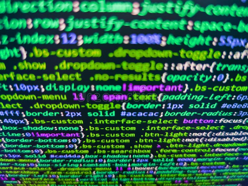 Lines Of Html Code Visible Programmer Typing New Lines Of Html Code Html Code On Lcd Screen