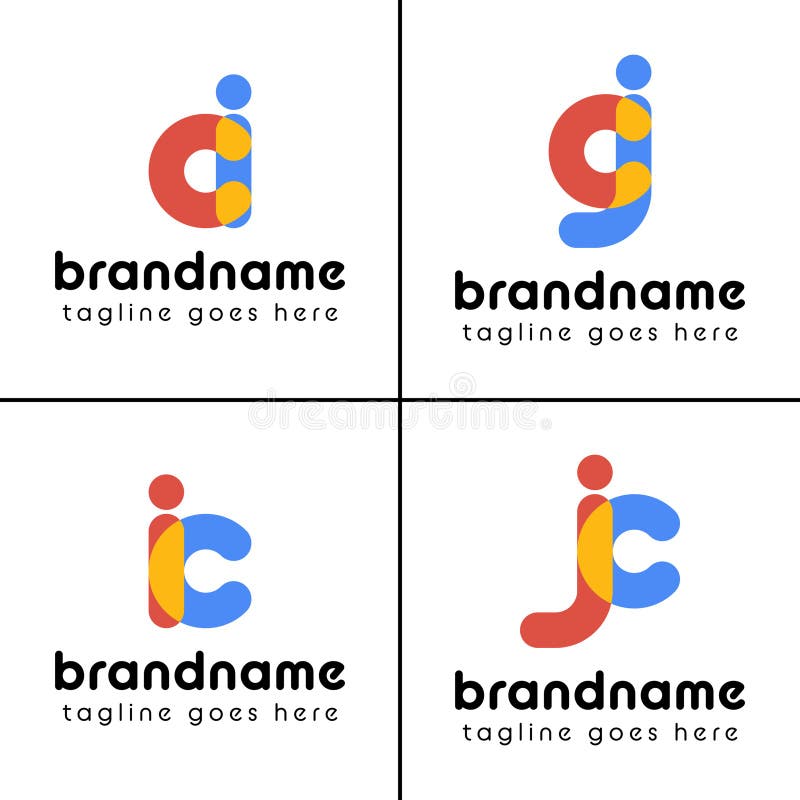 Letters Ci Ic Cj Jc Playful Logo, Represent a Fun, Energetic, and Joy Stock Vector ...