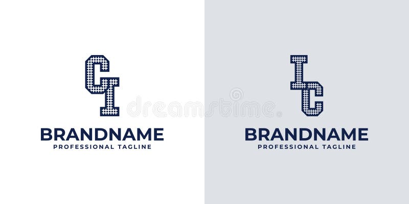 Letters CI and IC Dot Monogram Logo, Suitable for Business with CI or ...
