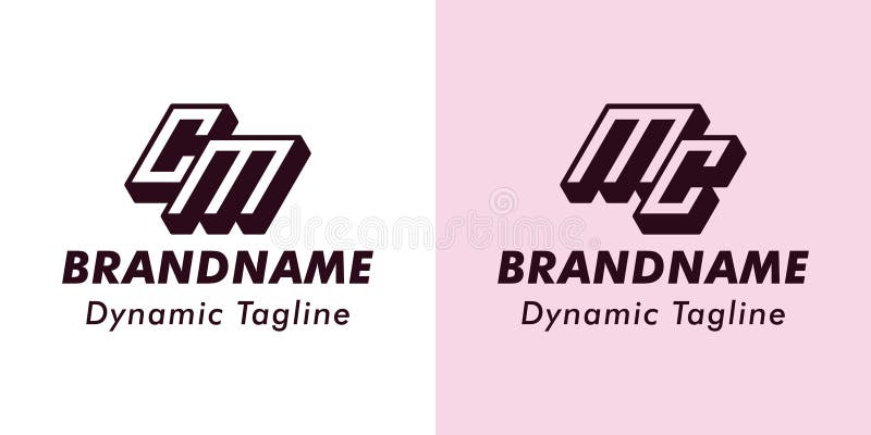 Letters CM and MC 3D Monogram Logo, Suitable for Business with CM or MC ...