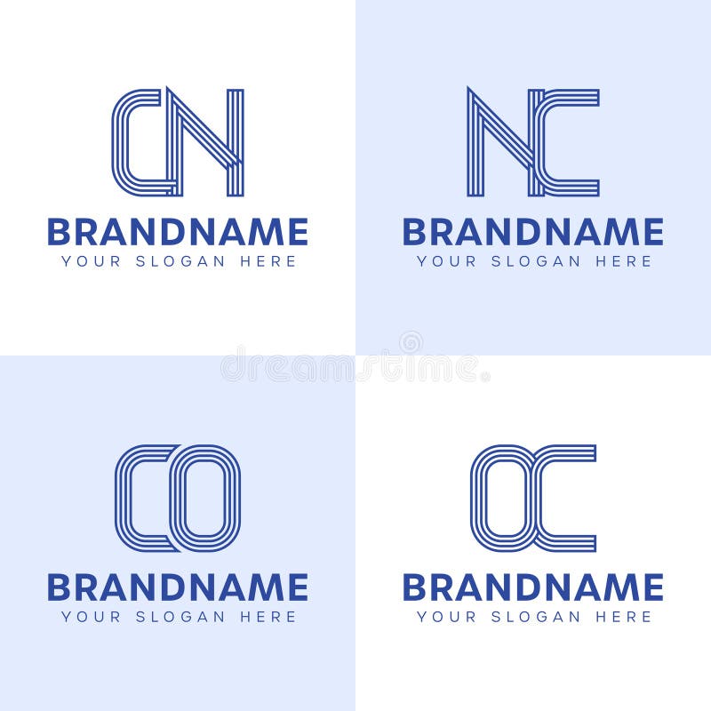 Letters CN NC CO OC Monogram Logo Set, for Business with CN NC CO OC ...