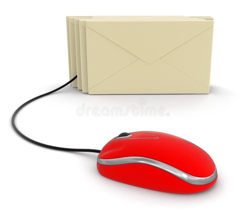 Letters and Computer Mouse (clipping Path Included) Stock Illustration ...