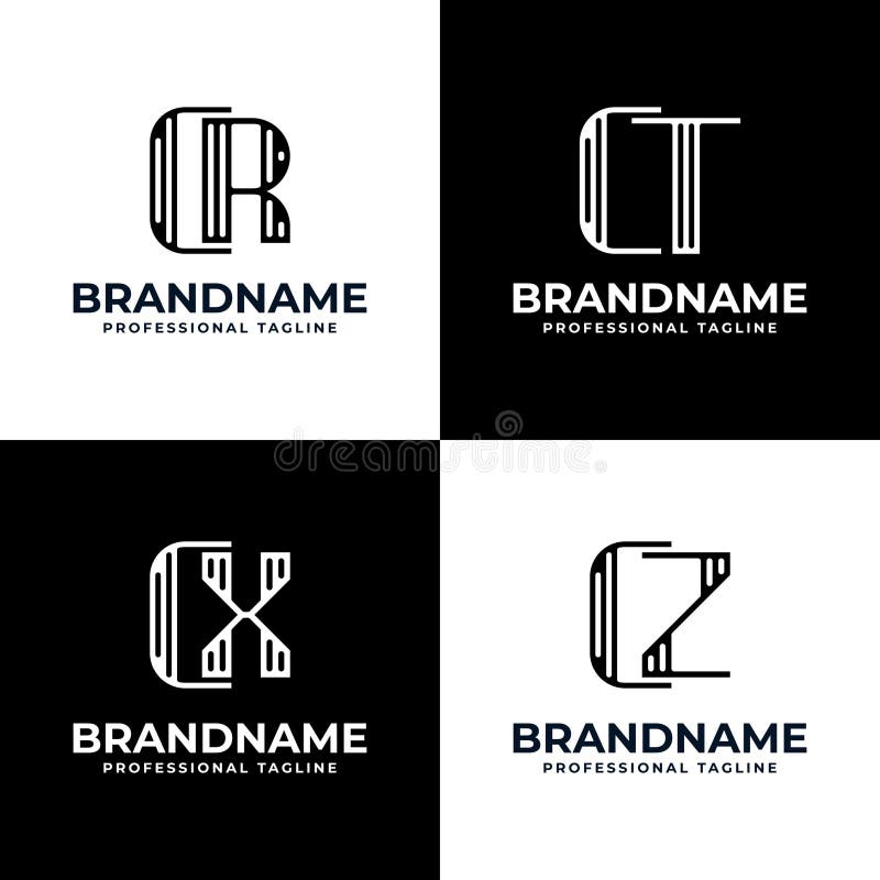 Letters CR CT CX CZ Stripe Logo Stock Vector - Illustration of creative ...