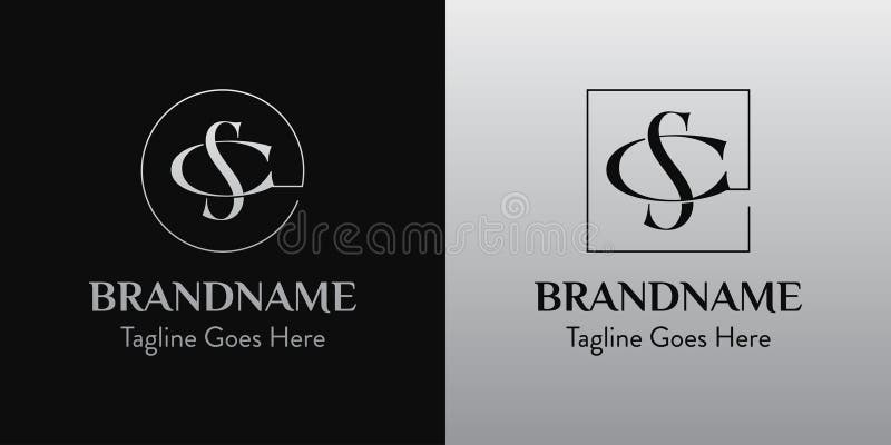 Letters CS in Circle and Square Logo Set, for Business with CS or SC ...