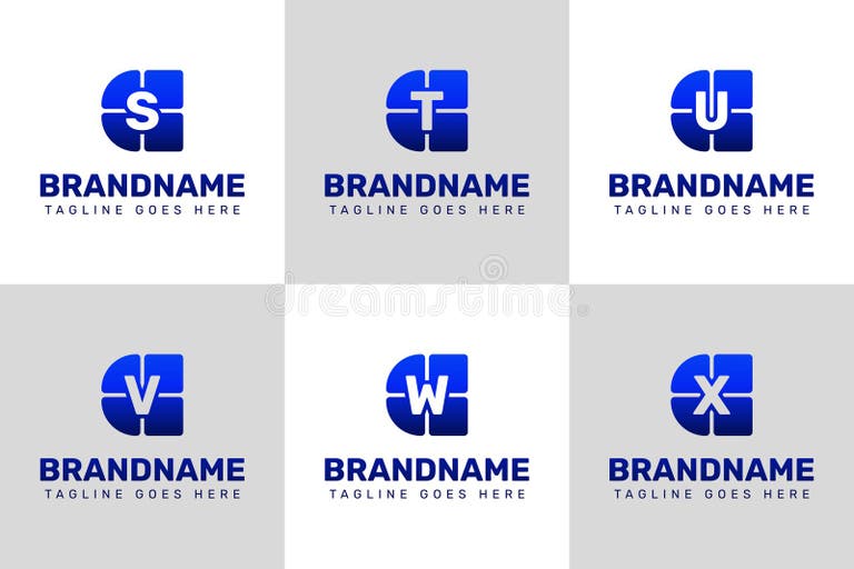 Letters CS CT CU CV CW CX Technology Logo Set, Symbolizing Innovation ...