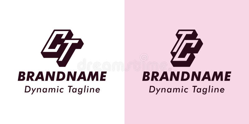 Letters CT and TC 3D Monogram Logo, Suitable for Business with CT or TC ...