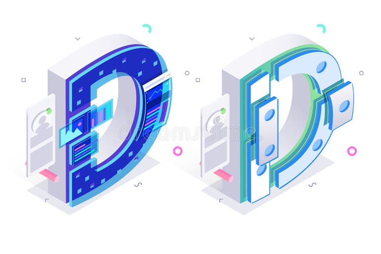 D Isometric Art Letters Stock Illustrations – 78 D Isometric Art ...
