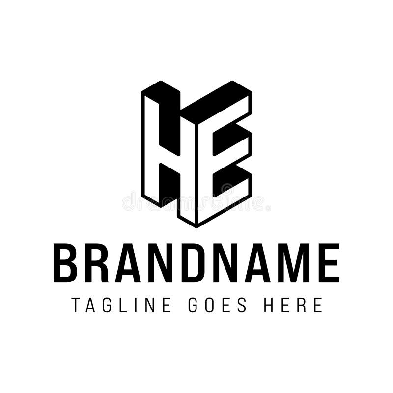 Letters he 3D Monogram Logo, Represents Professionalism and Innovation ...