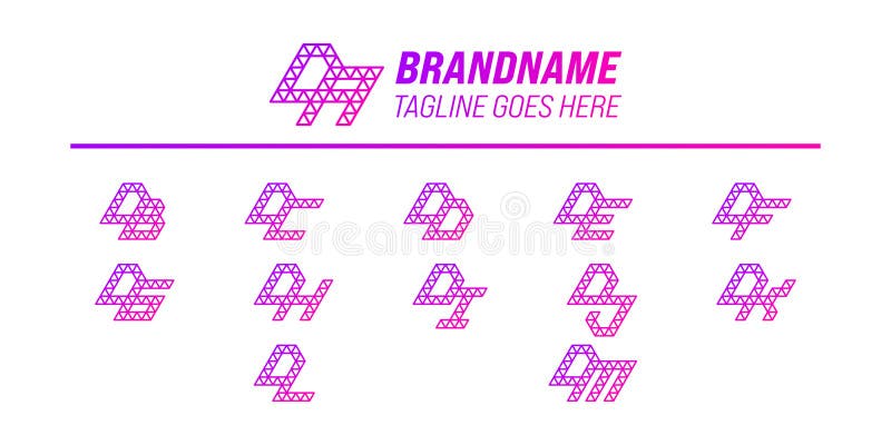 Letters DA DB DC DD DE DF DG DH DI DJ DK DL DM Polygon Logo Set Stock ...