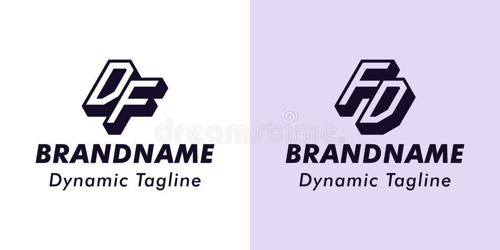Letters DF and FD 3D Monogram Logo, Suitable for Business with DF or FD ...