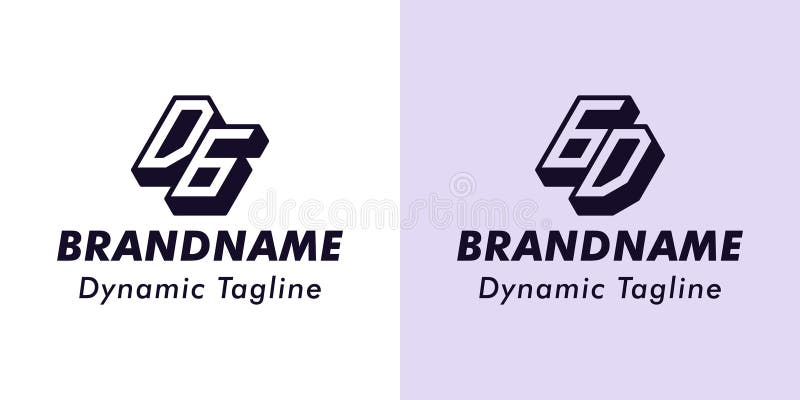 Letters DG and GD 3D Monogram Logo, Suitable for Business with DG or GD ...
