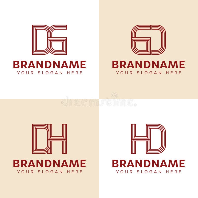 Letters DG GD DH HD Monogram Logo Set, for Business with DG GD DH HD ...