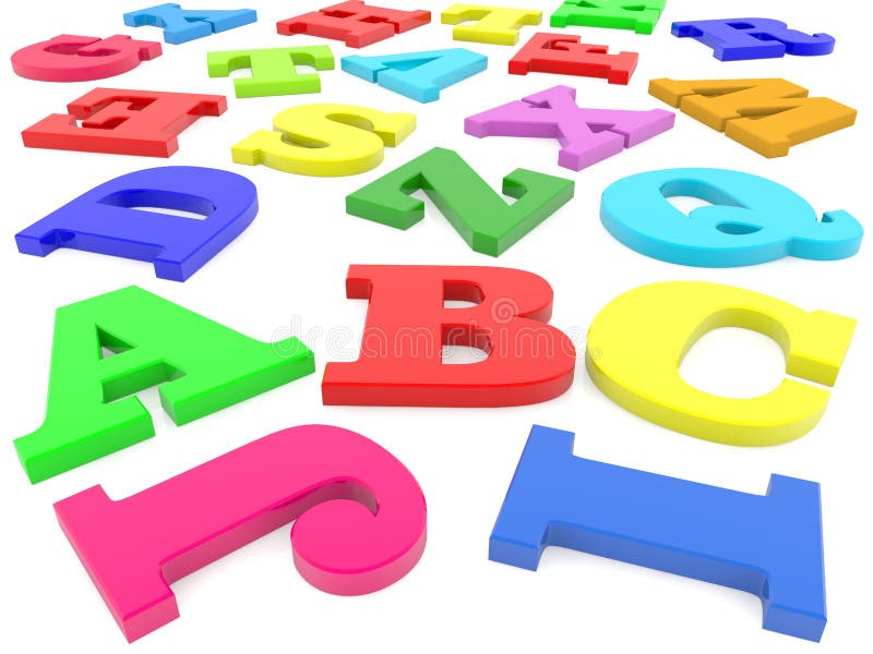 Letters of Different Colors on a White Stock Illustration ...