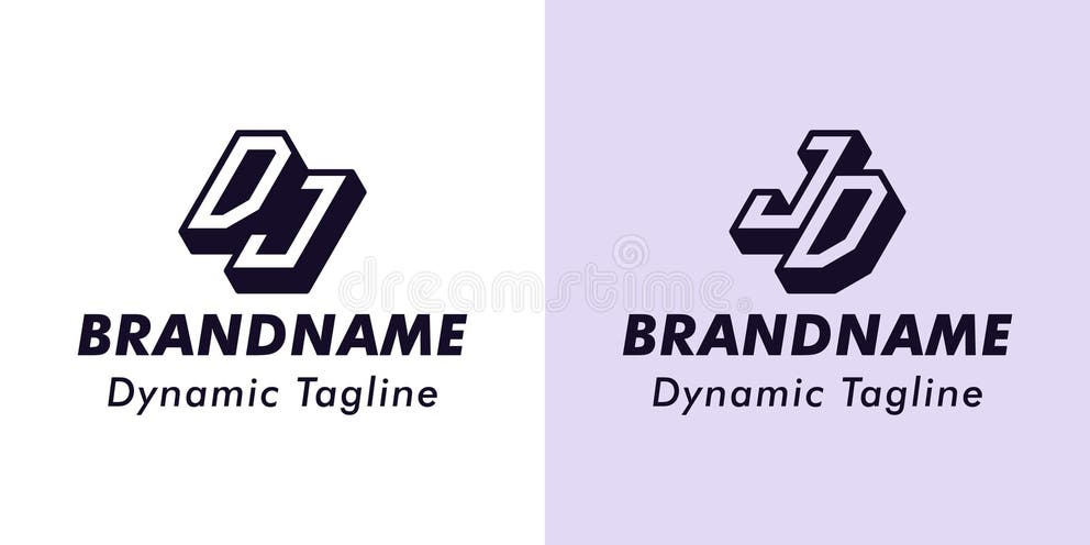 Letters DJ and JD 3D Monogram Logo, Suitable for Business with DJ or JD ...