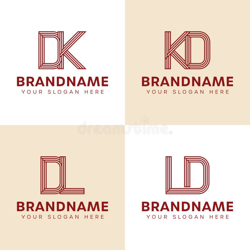 Letters DK KD DL LD Monogram Logo Set, for Business with DK KD DL LD ...