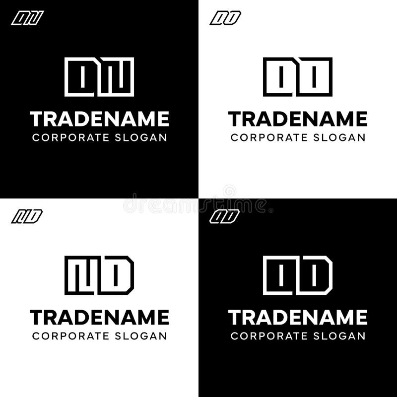 Letters DN ND DO OD Square and Dynamic Logo Set Stock Vector ...