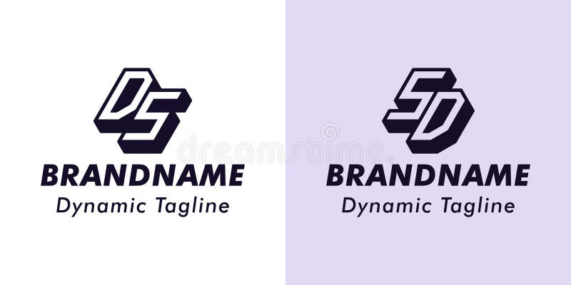 Letters DS and SD 3D Monogram Logo, Suitable for Business with DS or SD ...