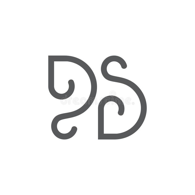 Letters Ds Simple Curves Line Loop Design Logo Stock Vector ...