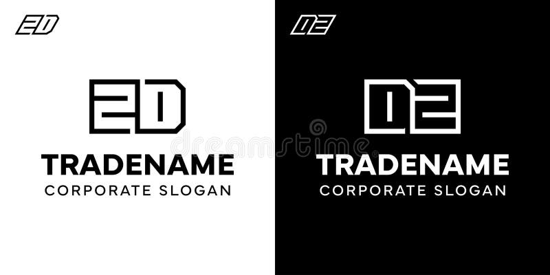 Letters DZ ZD Square and Dynamic Logo Set Stock Vector - Illustration ...