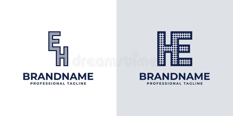 Letters EH and he Dot Monogram Logo, Suitable for Business with EH or ...