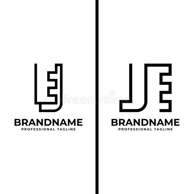 Letters EJ and JE Monogram Logo, Made in Monoline for EJ or JE Initials ...