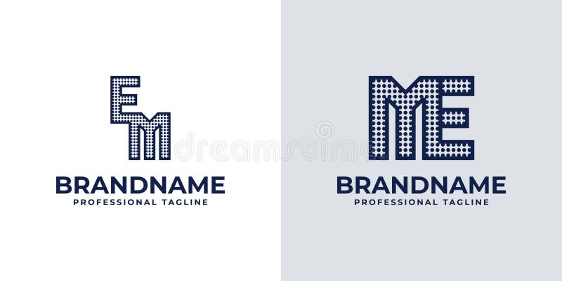 Letters EM and ME Dot Monogram Logo, Suitable for Business with EM or ...
